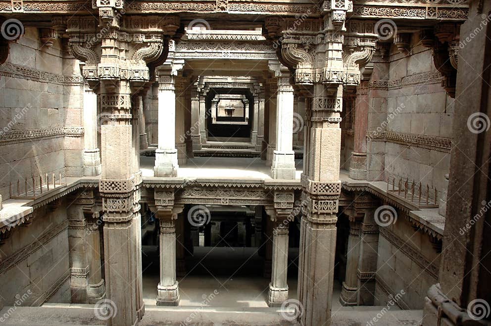 Adalaj Step Well-a Grand View Stock Photo - Image of object ...