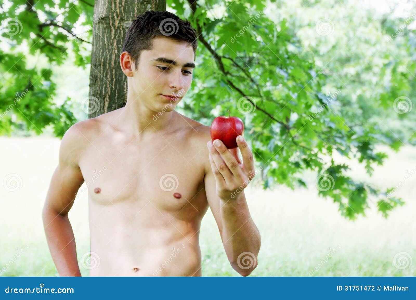 Adam with an apple stock photo. Image of colors, forbidden - 31751472