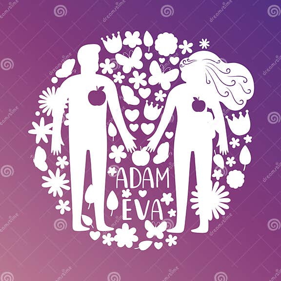 Adam Et Les Silhouettes De La Veille Les Couples Dans Lamour Avec Des