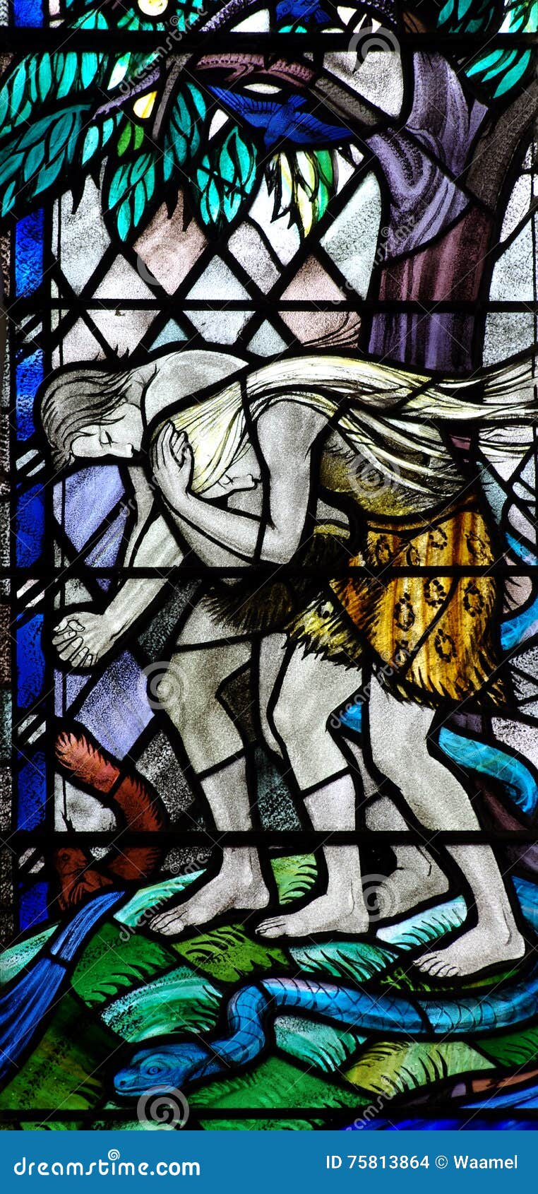 Adam and Eve Expelled from Paradise Stock Photo - Image of expelled ...