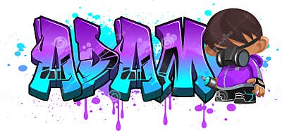 Adam Name Text Graffiti stock illustration. Illustration of inspired ...