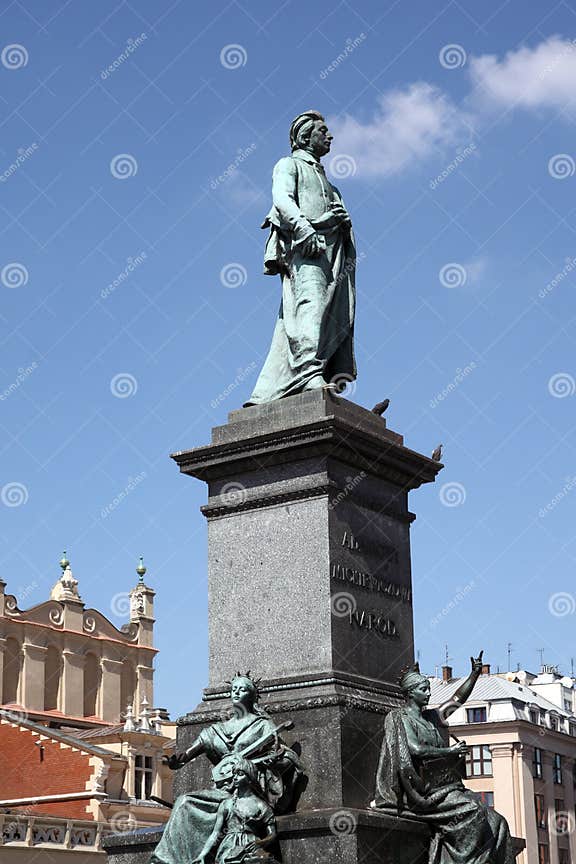 Adam Mickiewicz statue stock image. Image of european - 16074771