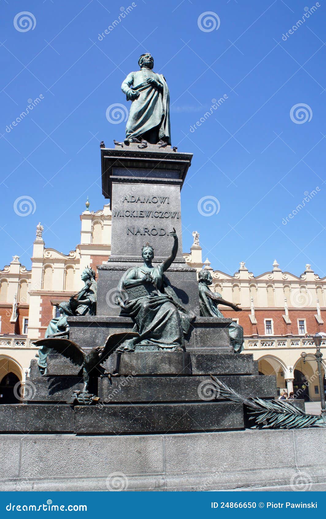 Adam Mickiewicz statue stock photo. Image of cracow, landmark - 24866650