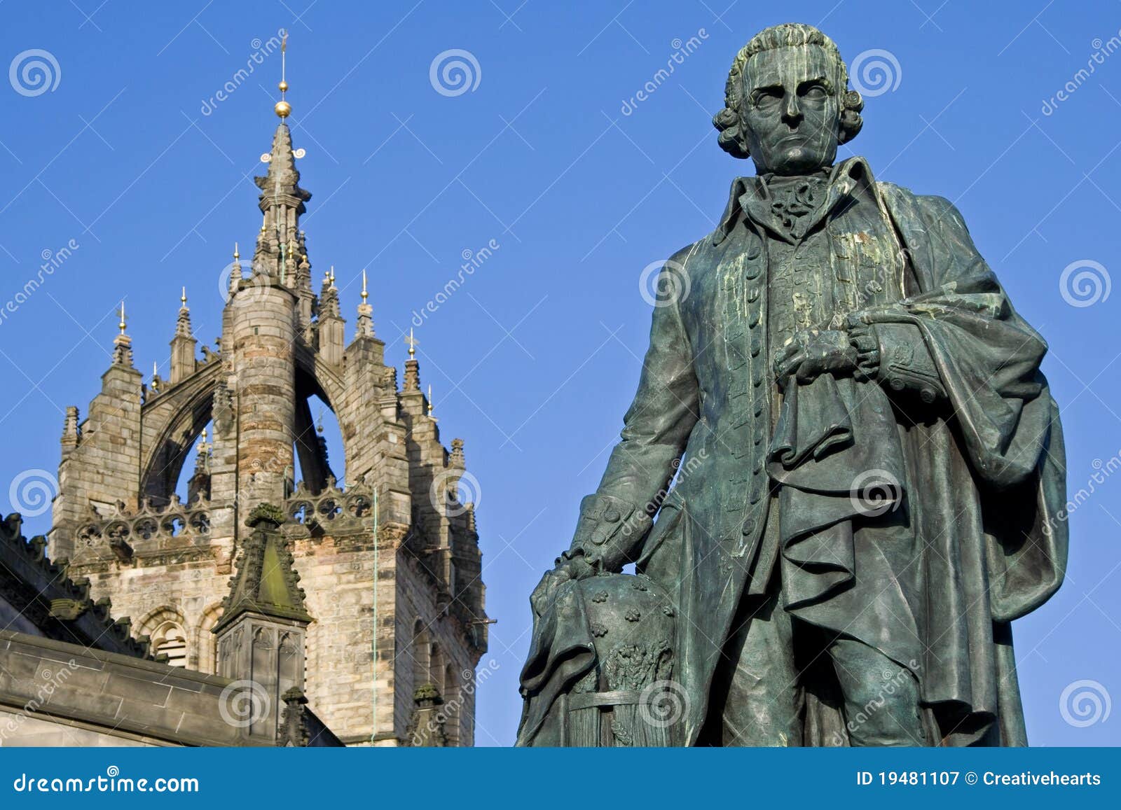 Adam Smith, Monument and St Giles Cathedral Stock Image - Image of ...