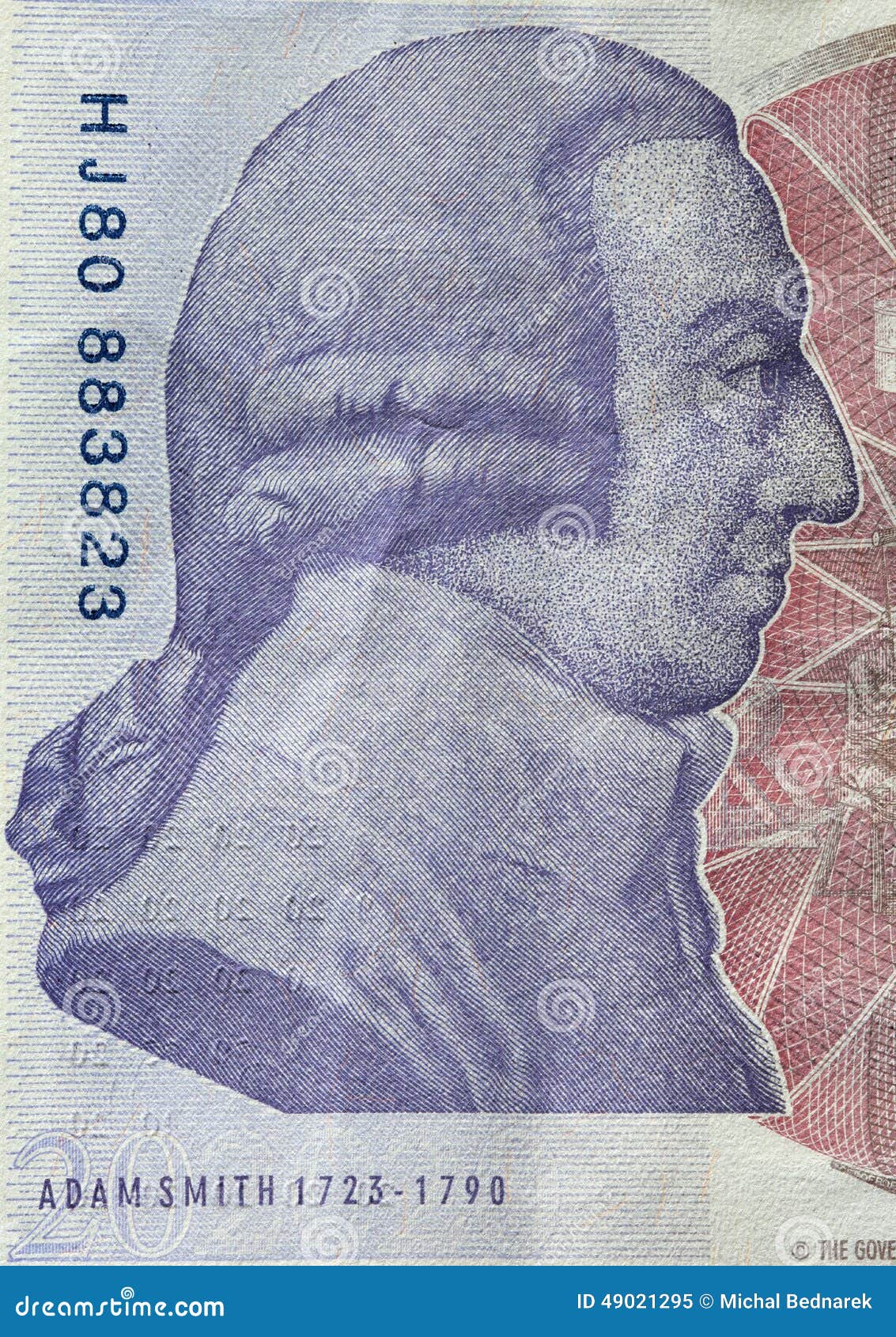 Adam Smith Portrait on Reverse of 20 Pound Sterling Banknote Editorial ...