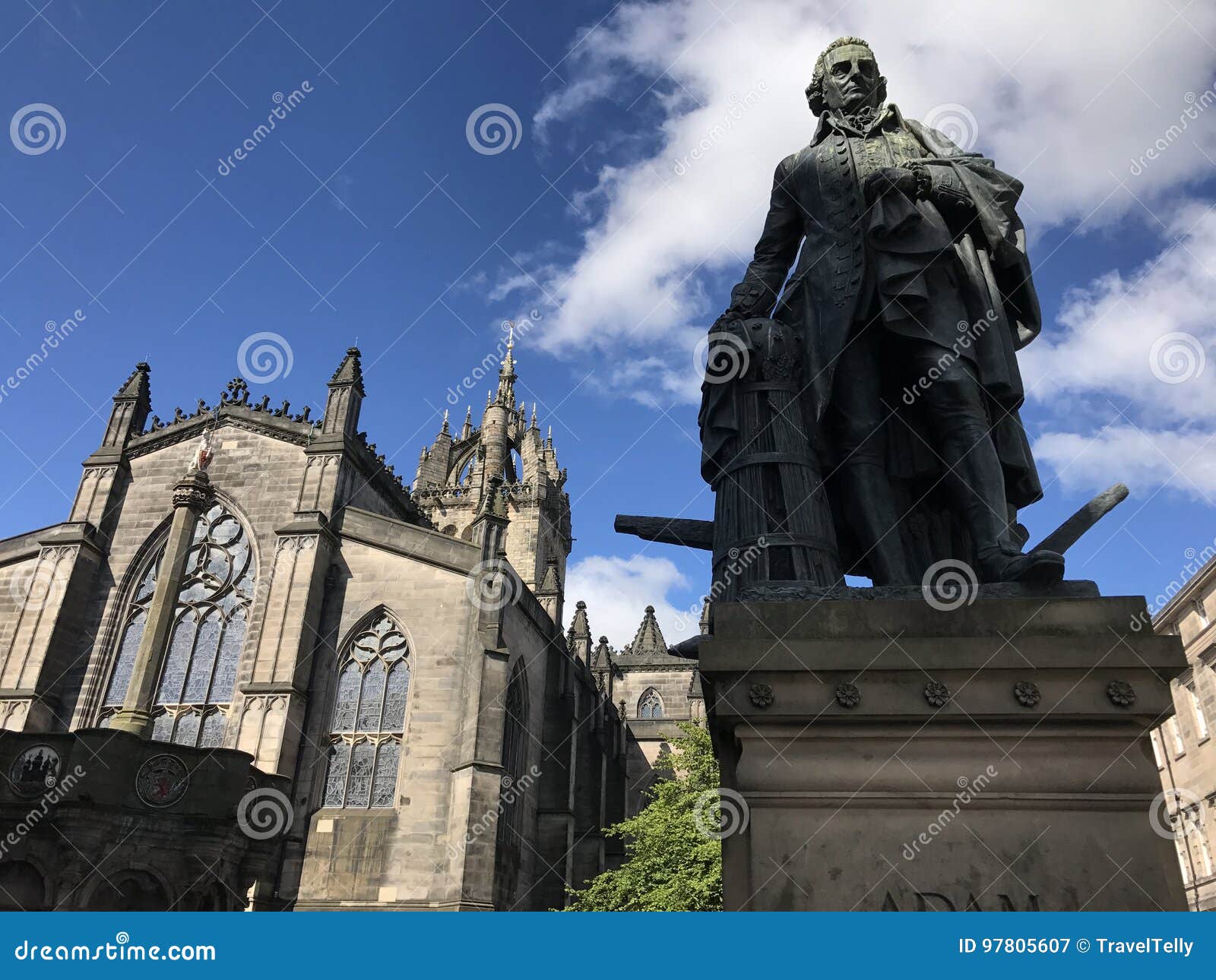 Adam Smith Statue stock image. Image of cathedral, giles - 97805607