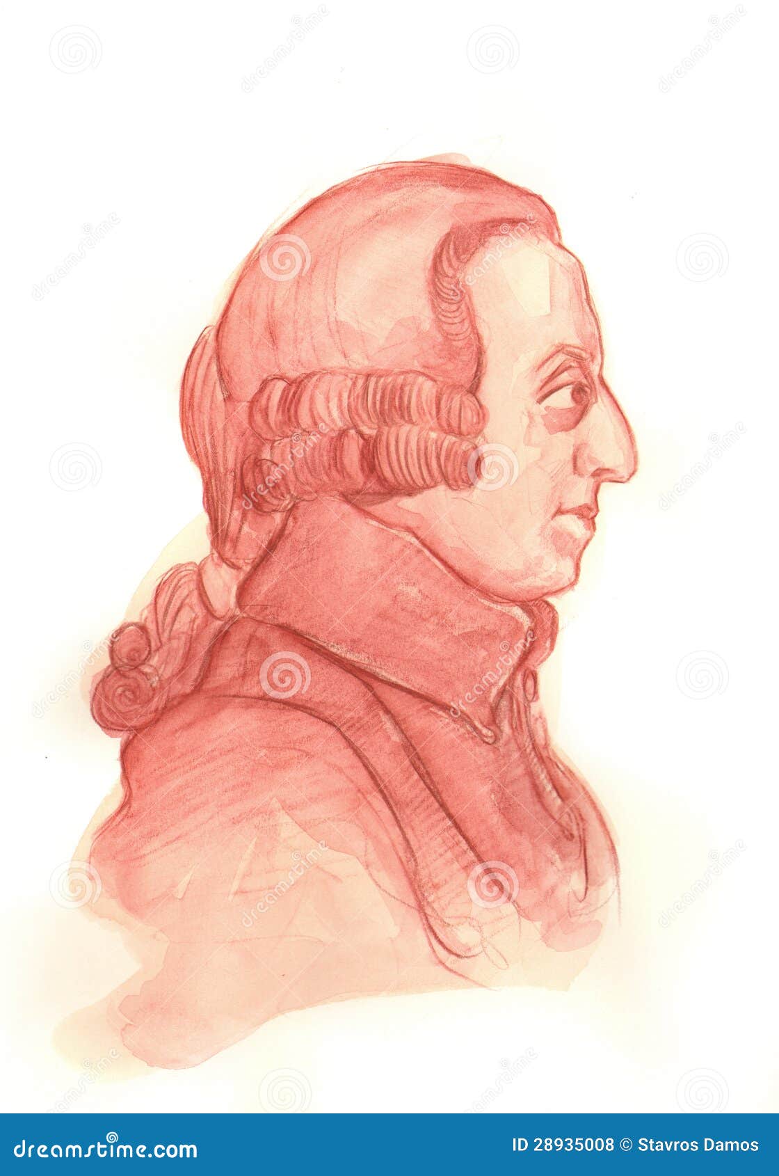 Adam Smith Watercolour Sketch Portrait Editorial Stock Photo ...