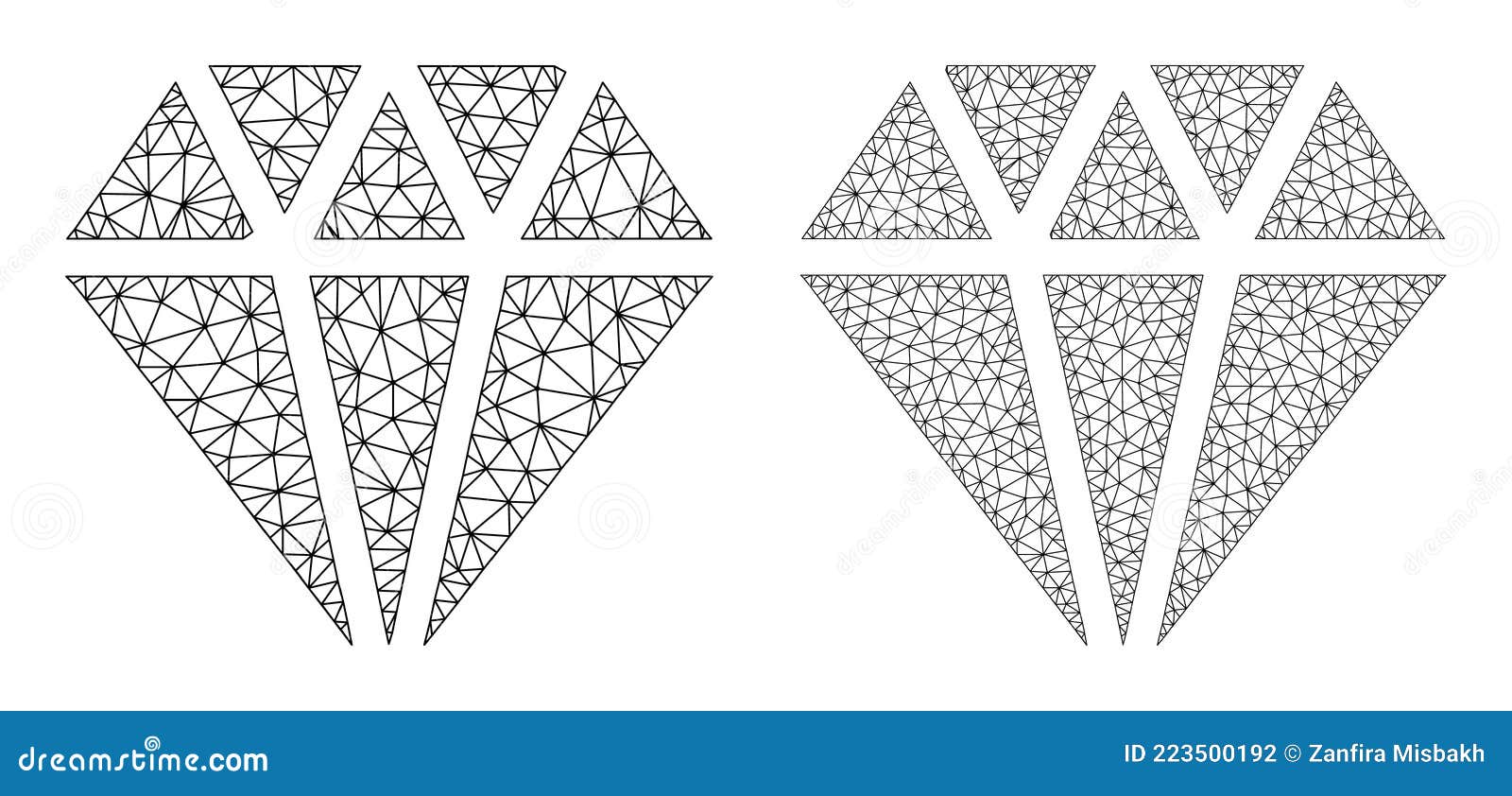 Adamant Crystal Icons - Vector Triangular Mesh Stock Vector ...