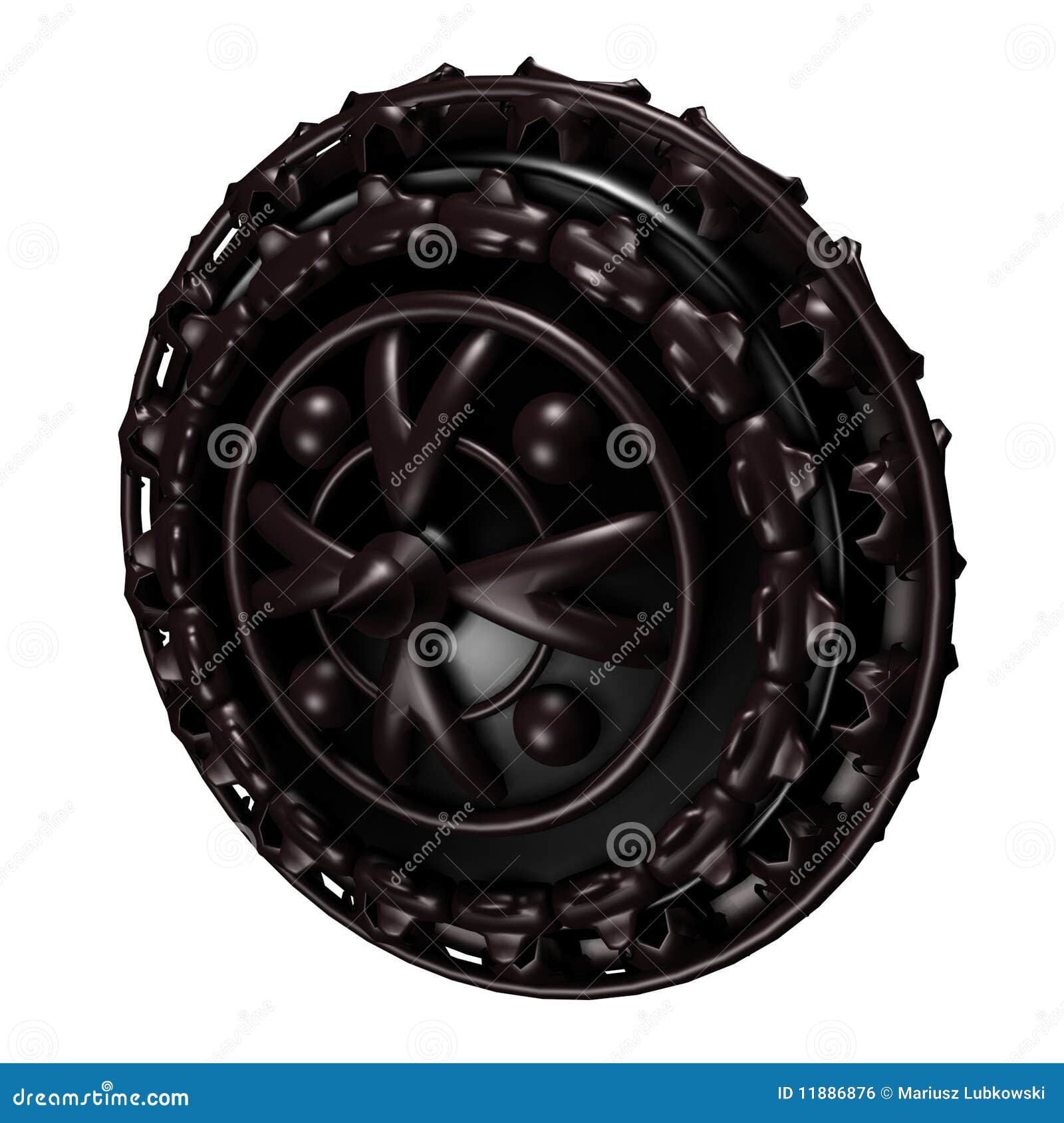 Round Shield Logo Concept Design. Three Dimensional Style. 3D Symbol ...