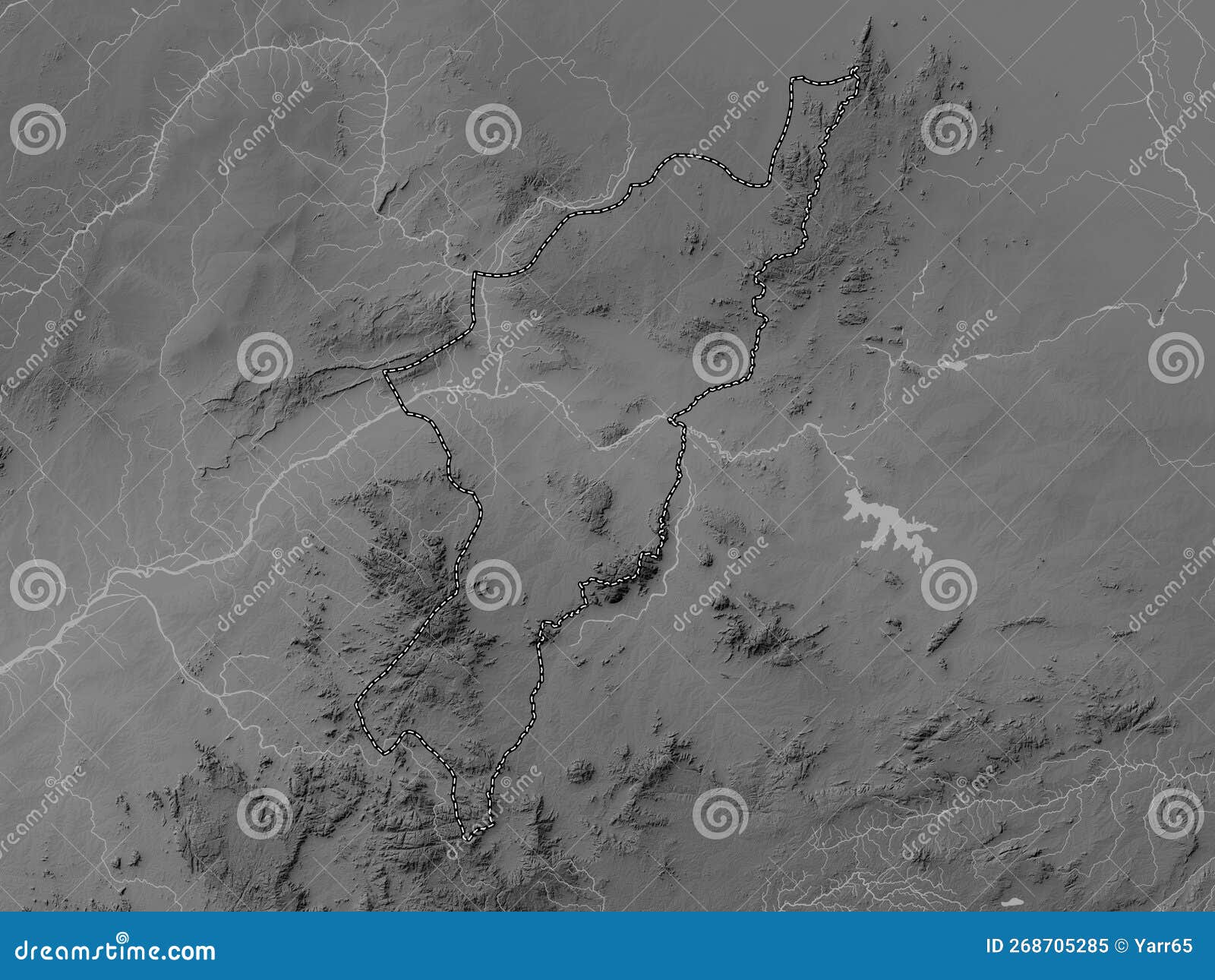 Adamawa, Nigeria. Grayscale. No Legend Stock Illustration ...