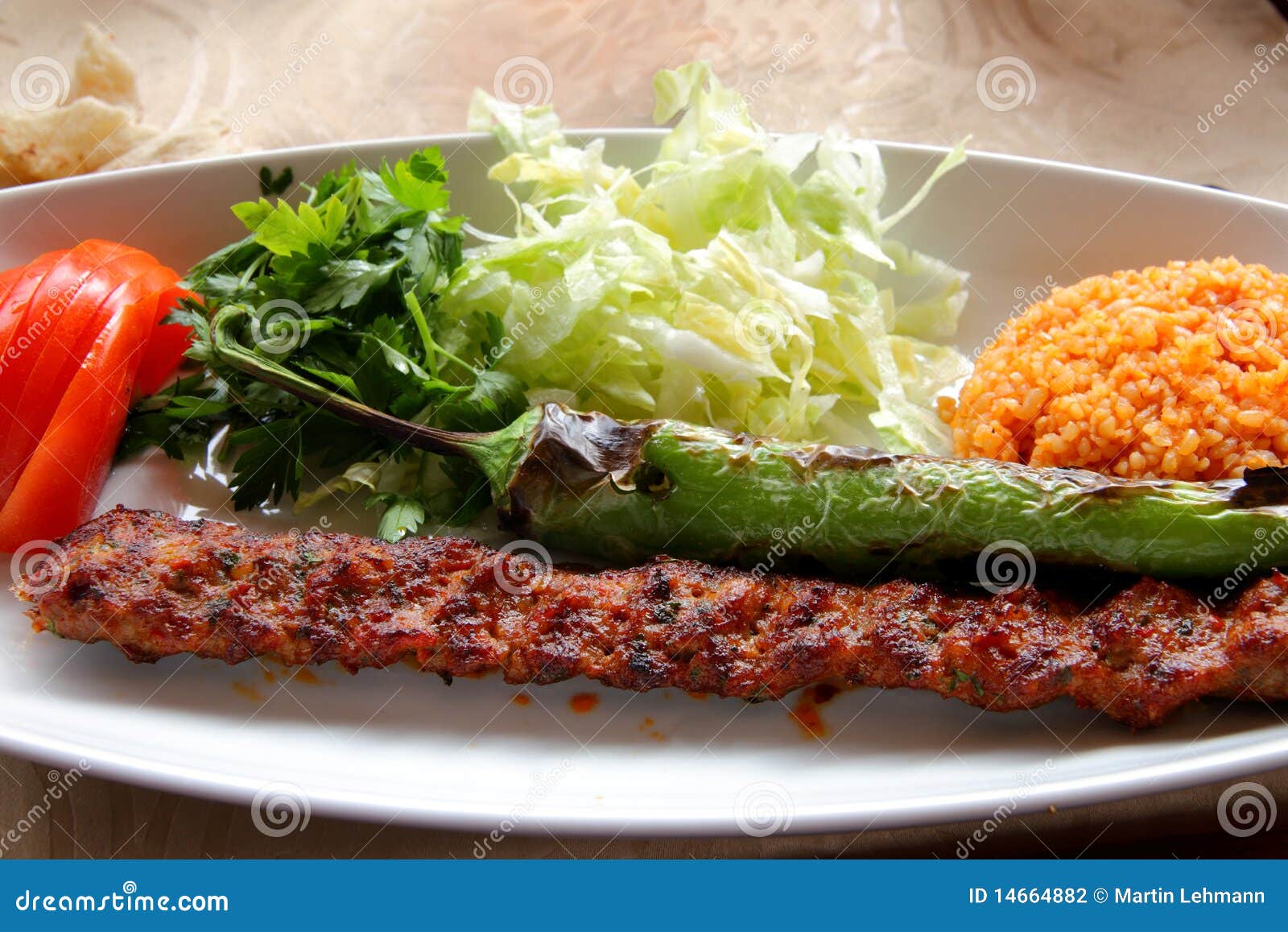 Adana Kebab with dressing stock photo. Image of spicy - 14664882