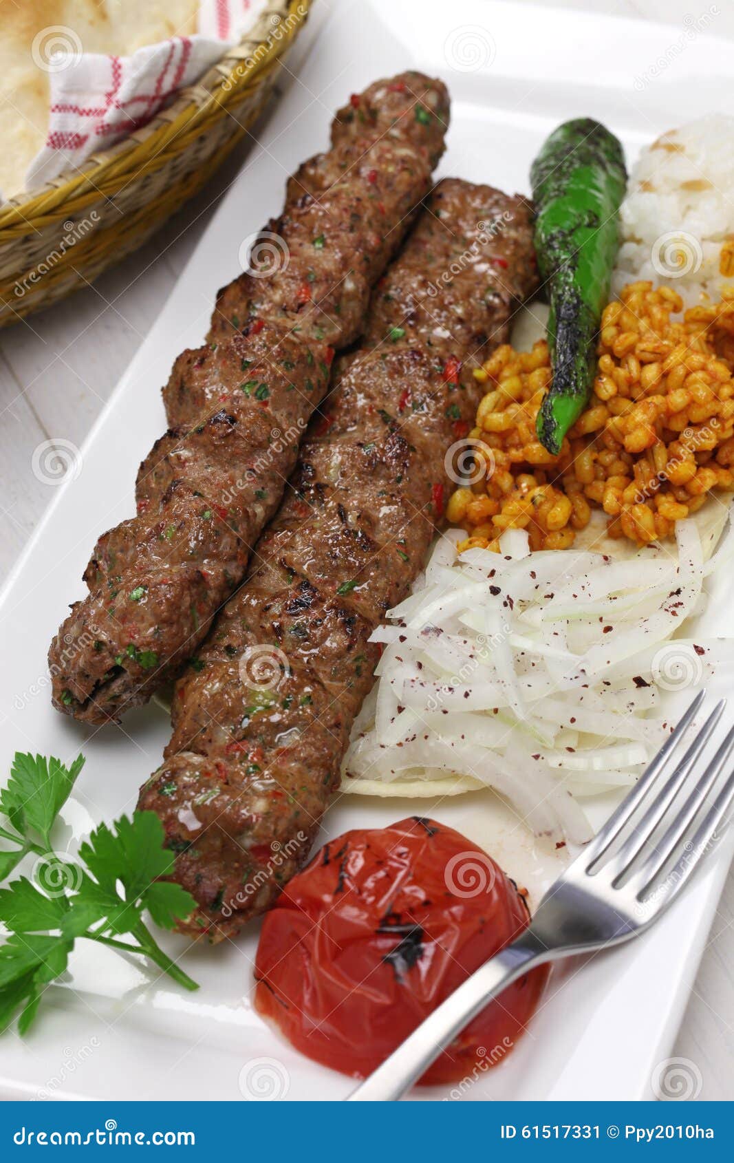 Adana kebab, turkish food stock image. Image of middle - 61517331