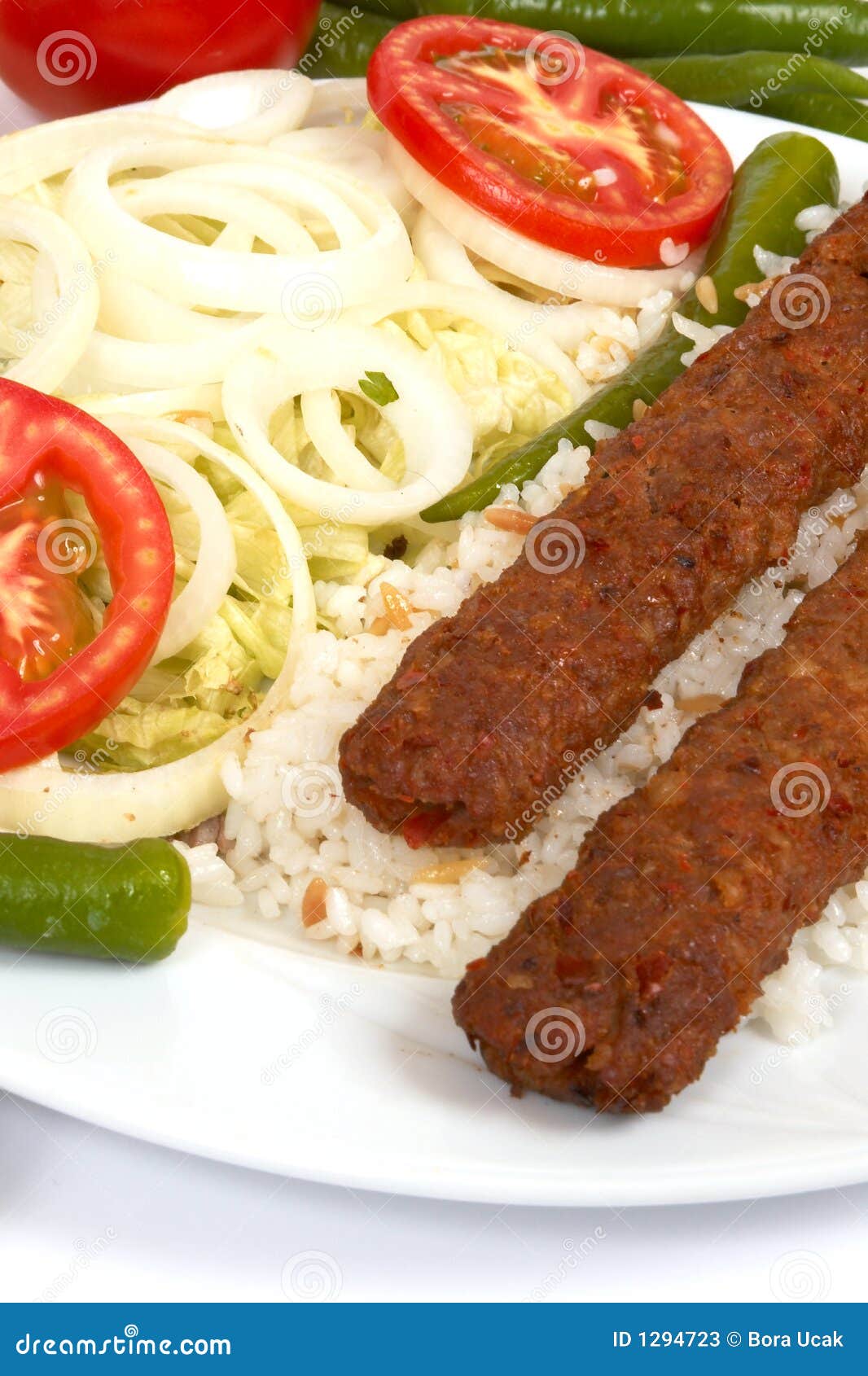 Adana kebap stockbild. Bild von hungrig, brot, küche, platte - 1294723