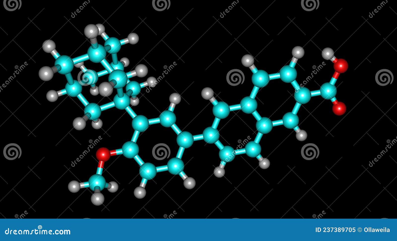Adapalene Molecular Structure Isolated on Black Stock Illustration ...