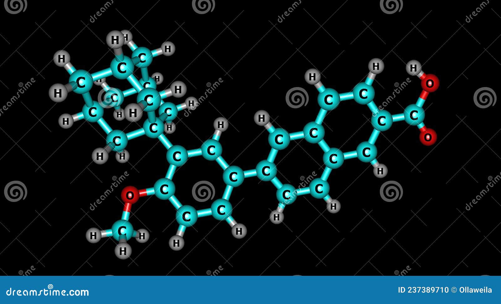 Adapalene Molecular Structure Isolated on Black Stock Illustration ...