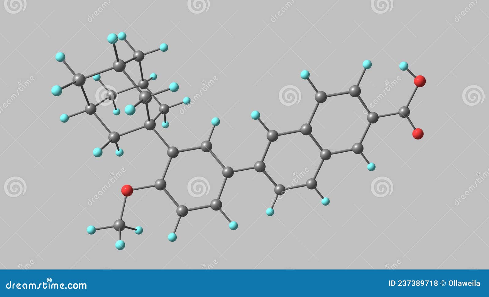 Adapalene Molecular Structure Isolated on Grey Stock Illustration ...