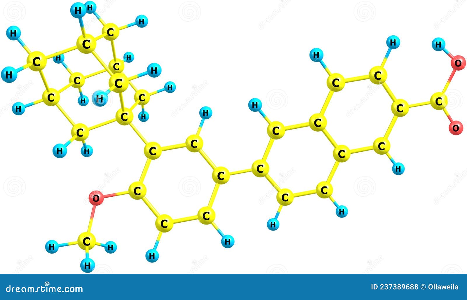 Adapalene Molecular Structure Isolated on White Stock Illustration ...