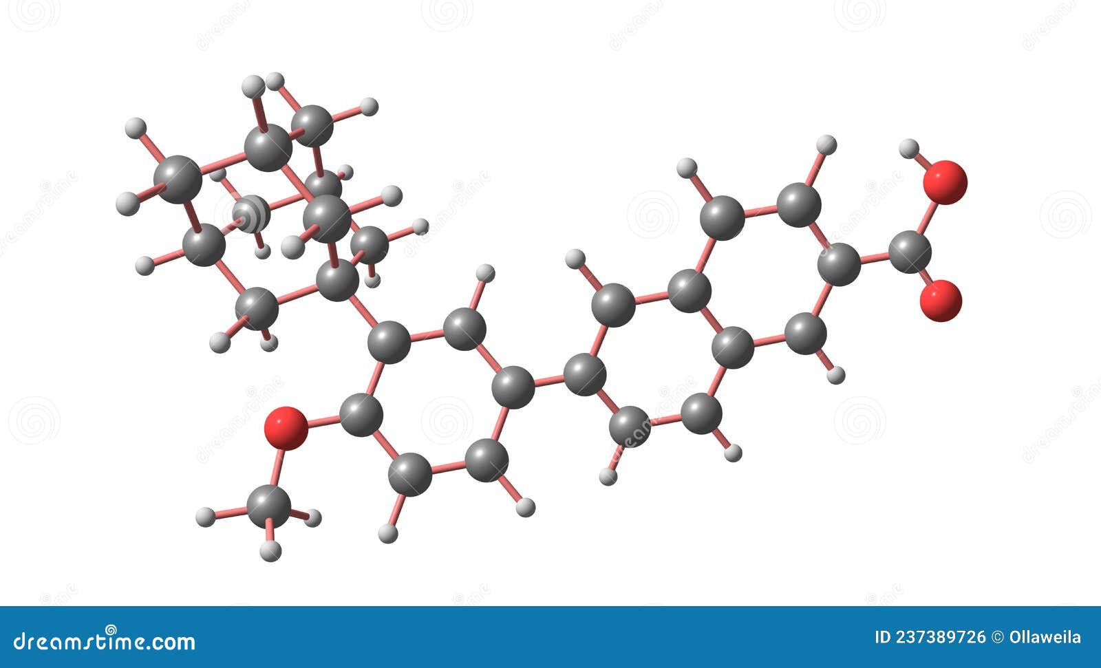 Adapalene Molecular Structure Isolated on White Stock Illustration ...