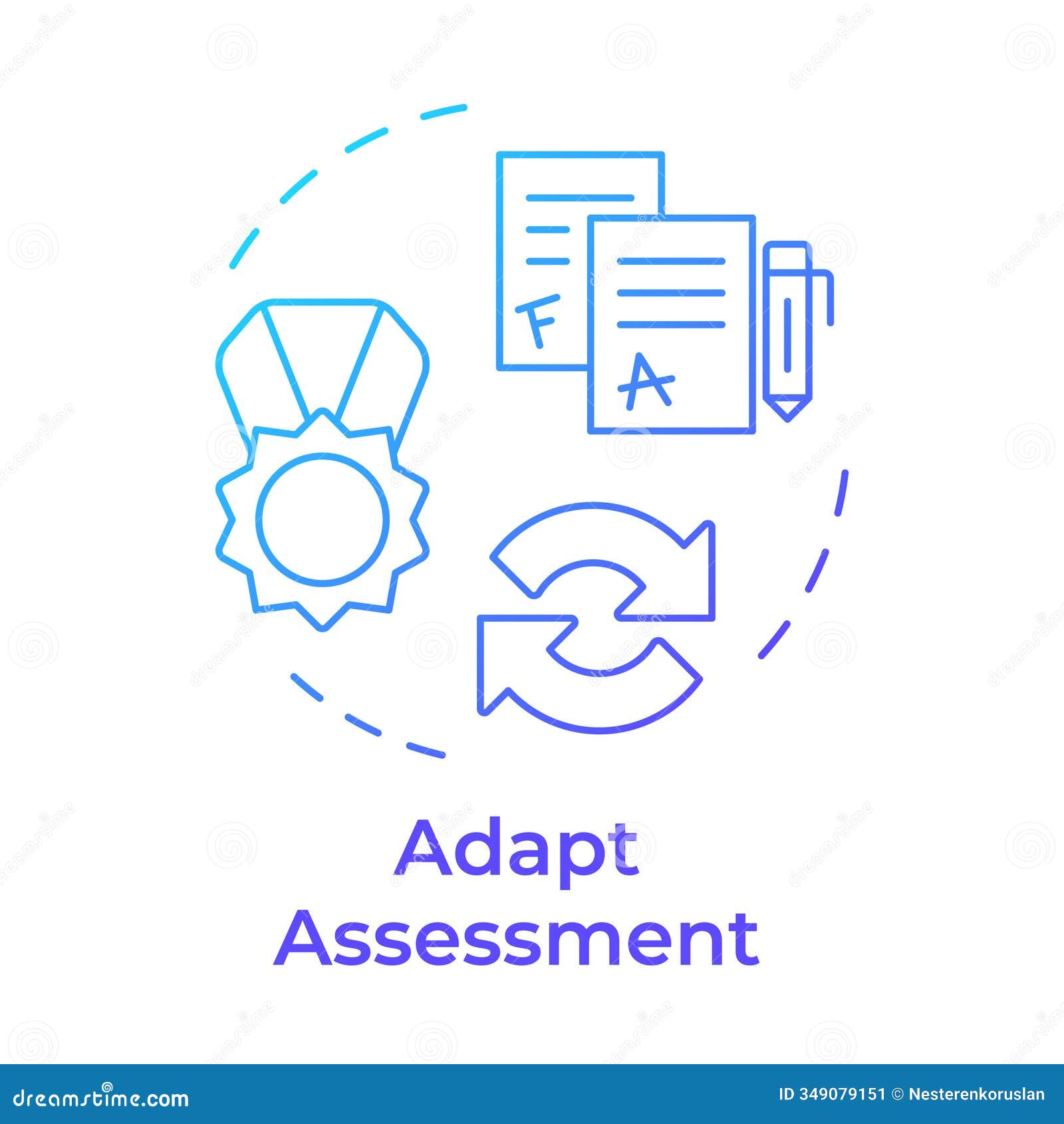 Adapt Assessment Blue Gradient Concept Icon Stock Vector - Illustration ...