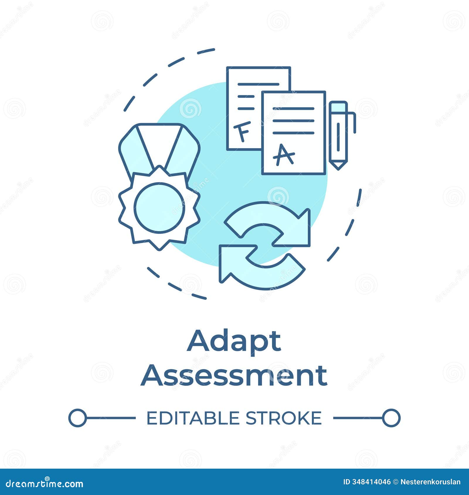 Adapt Assessment Soft Blue Concept Icon Stock Illustration ...