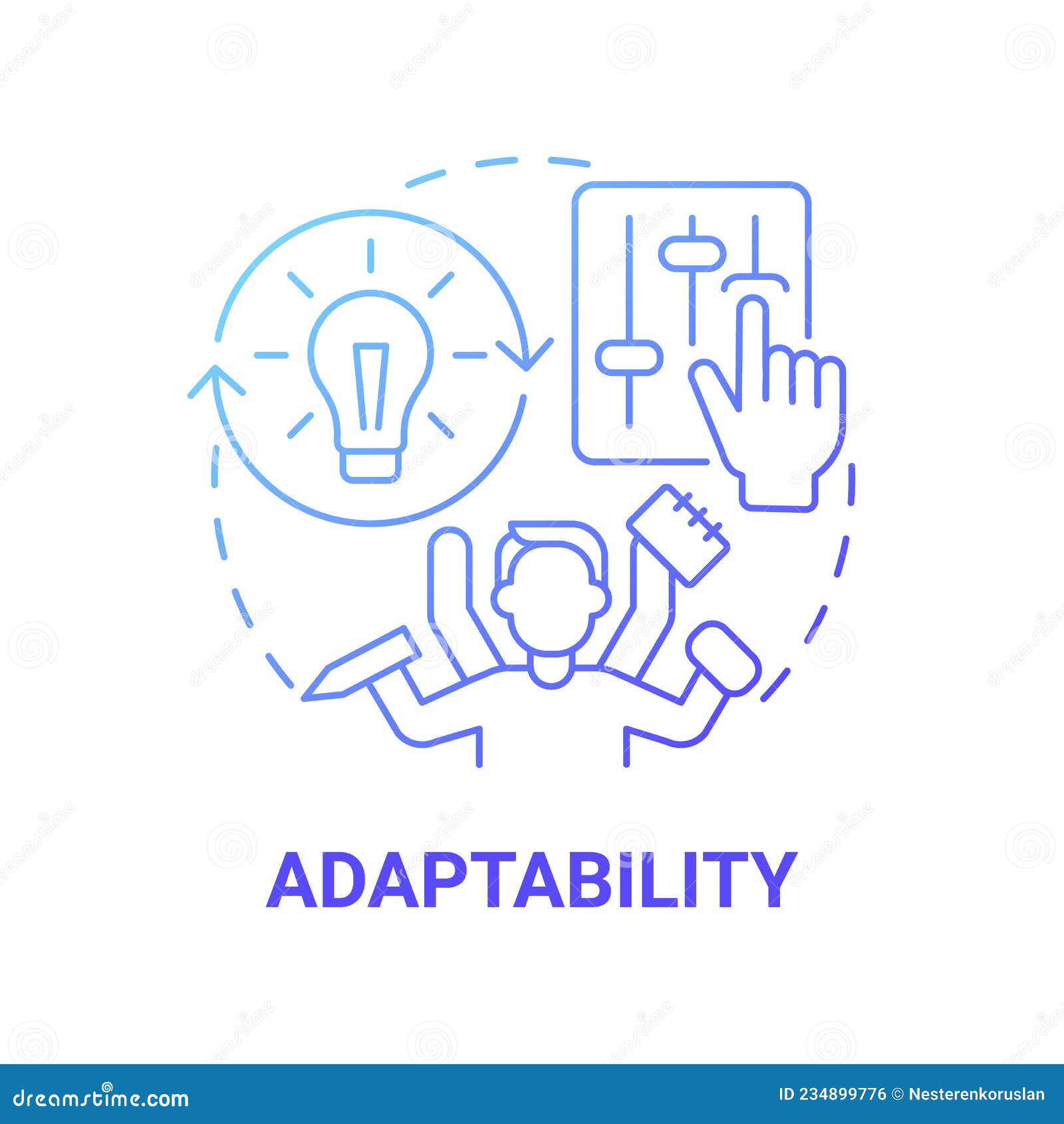 Adaptability Blue Gradient Concept Icon Stock Vector - Illustration of ...