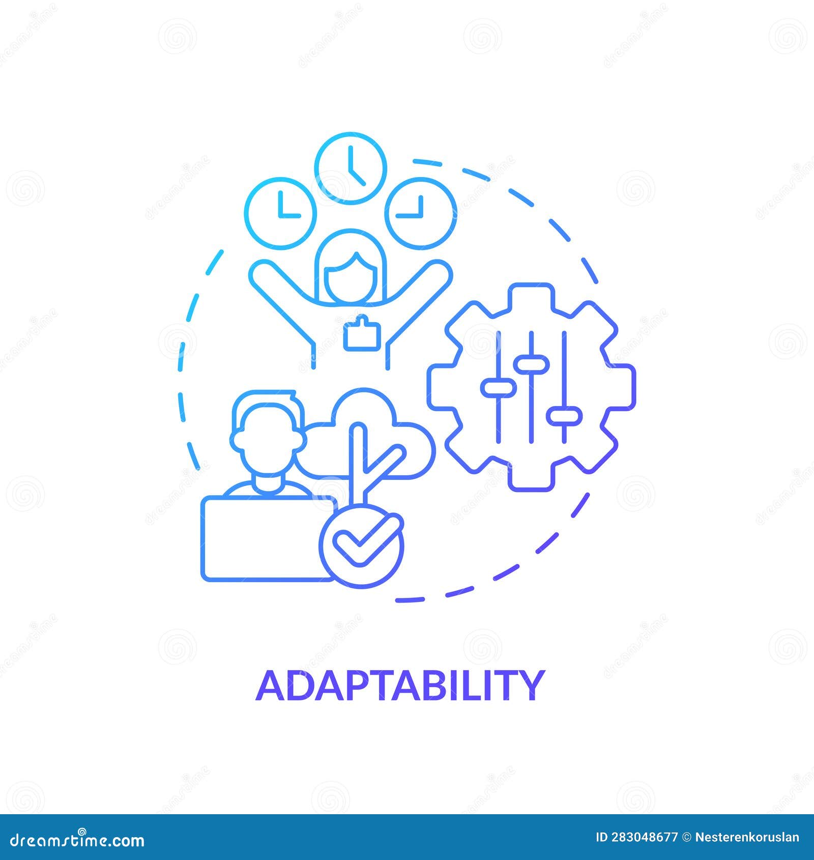Adaptability Blue Gradient Concept Icon Stock Vector - Illustration of ...