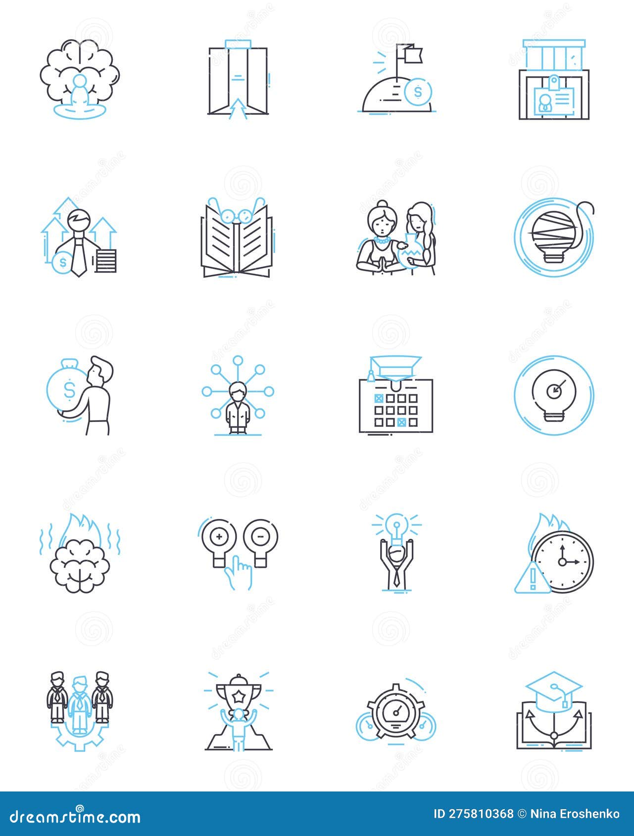 Adaptability and Flexibility Linear Icons Set. Versatility ...