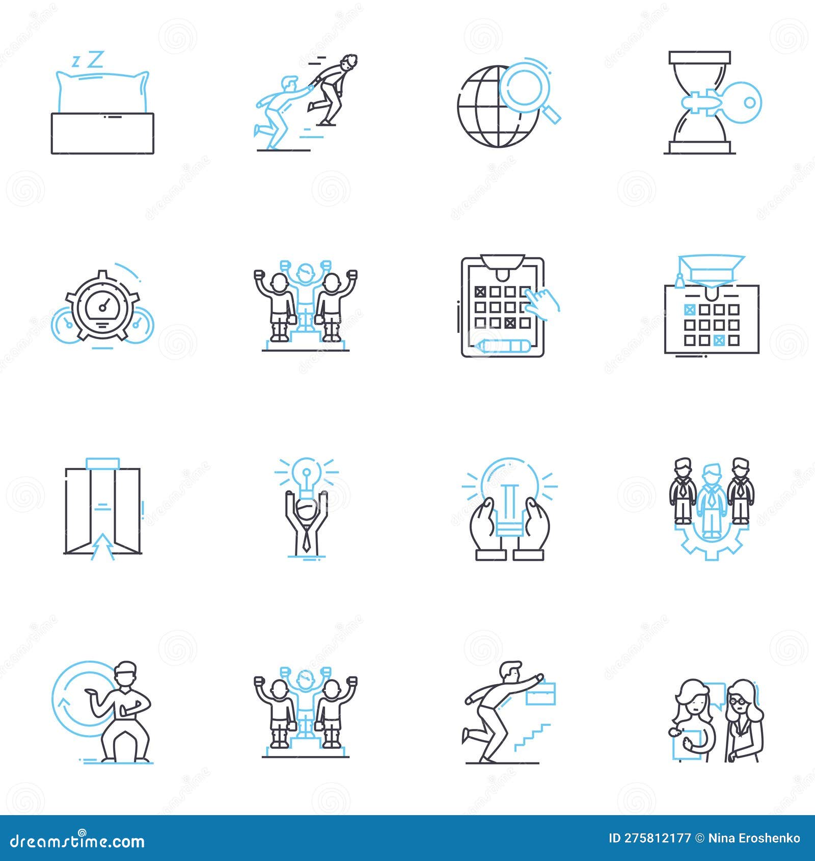 Adaptability and Flexibility Linear Icons Set. Versatility ...