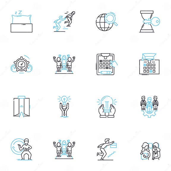 Adaptability and Flexibility Linear Icons Set. Versatility ...