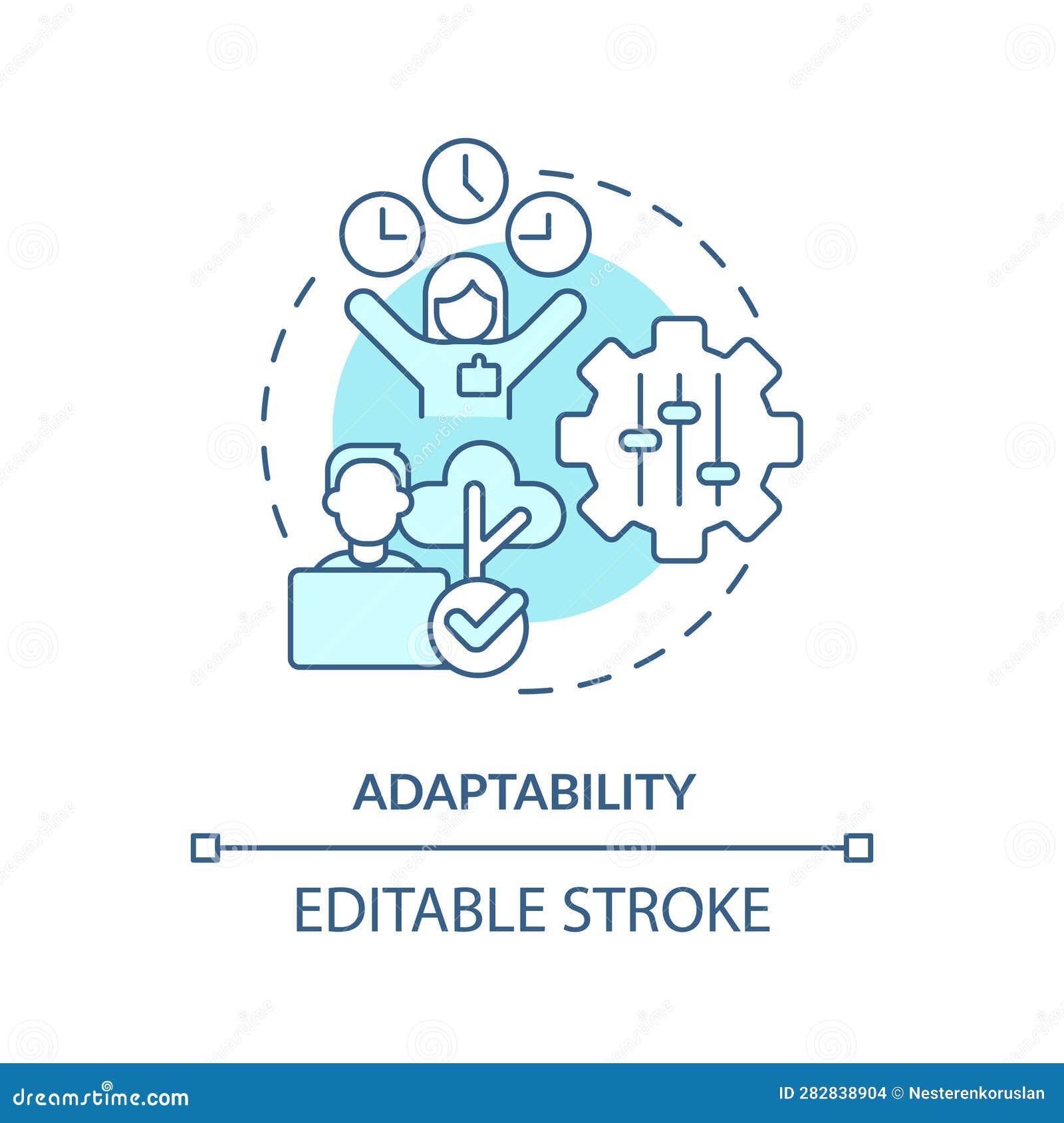 Adaptability Turquoise Concept Icon Stock Vector - Illustration of ...