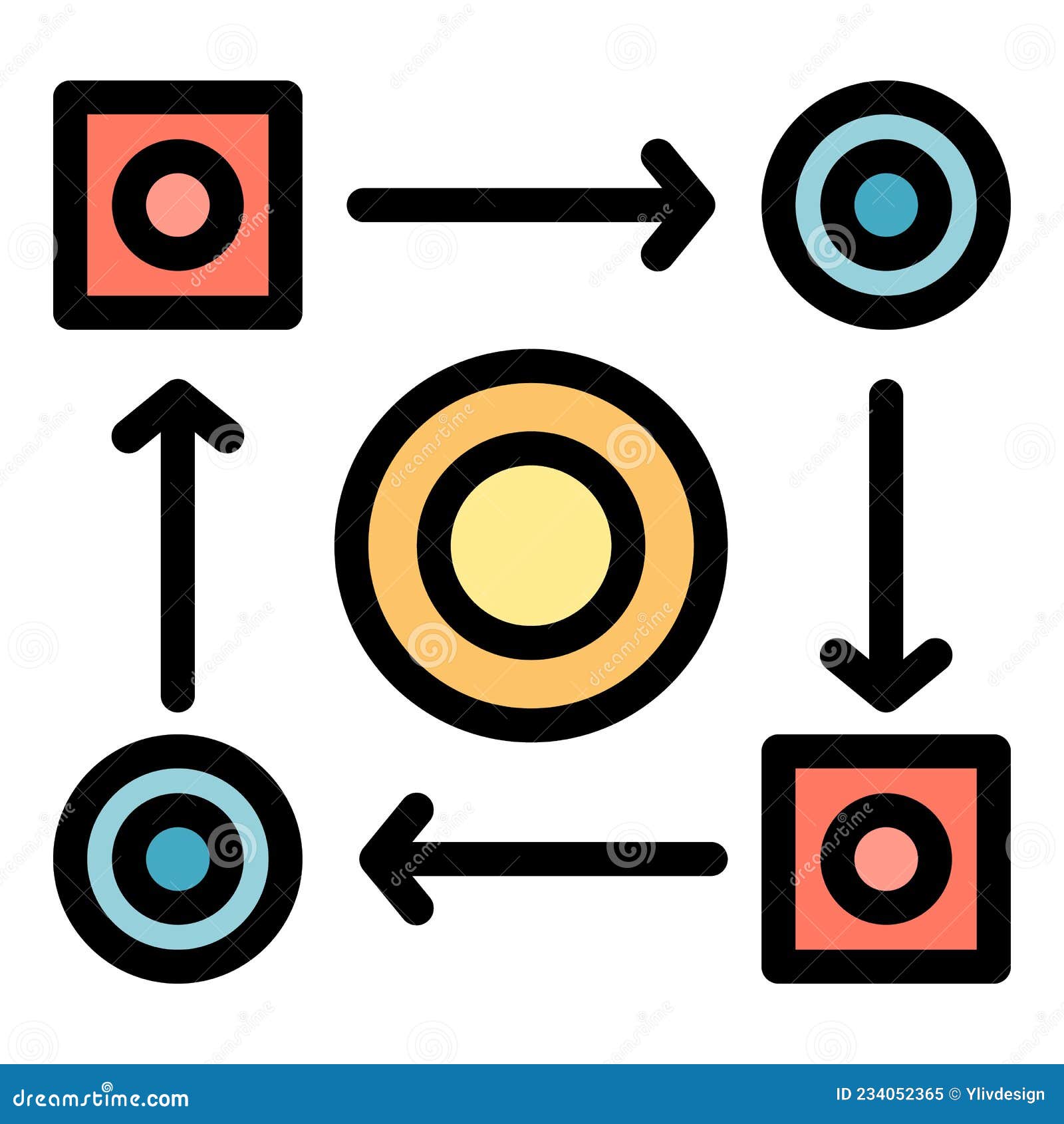 Adaptation Change Icon Color Outline Vector | CartoonDealer.com #234052365
