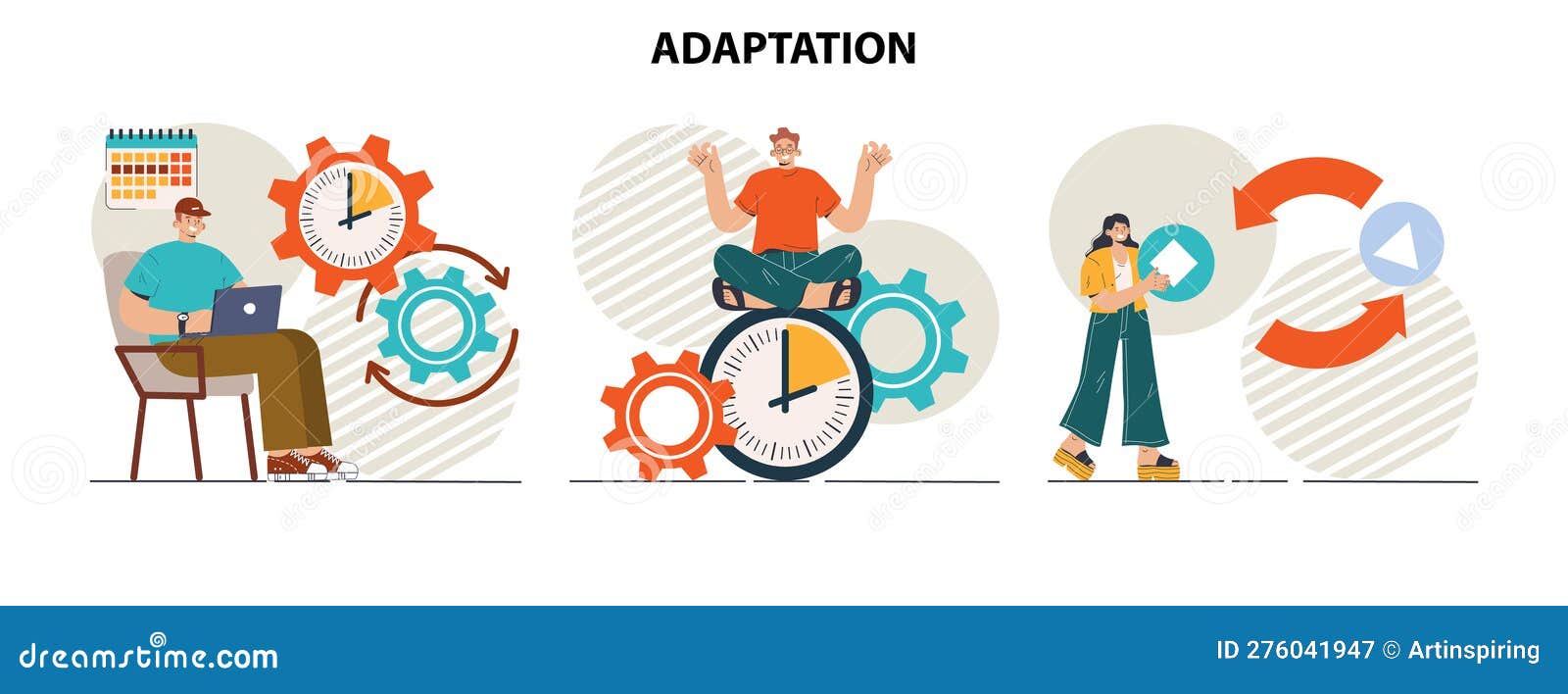 Adaptation Concept Set. Transformation in Different Situation Stock ...