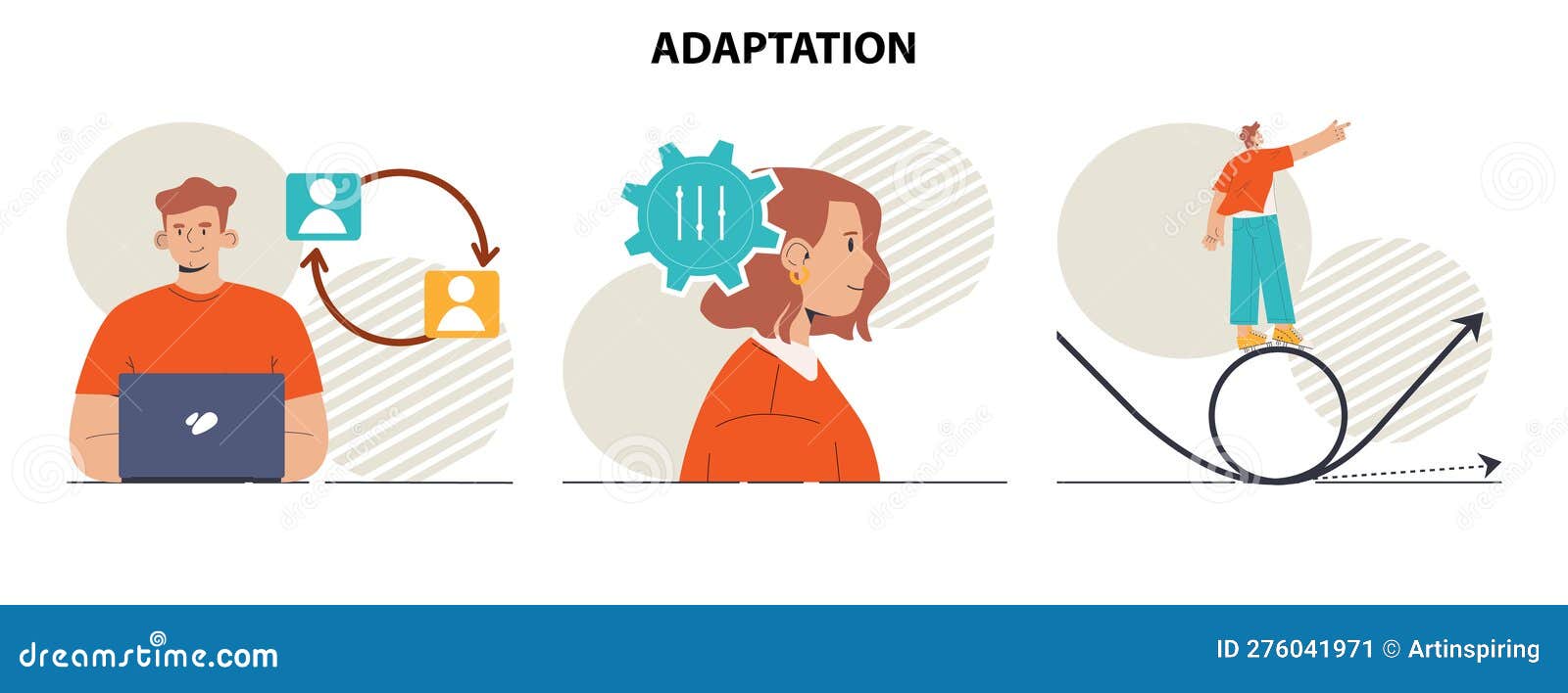 Adaptation Concept Set. Transformation in Different Situation Stock ...