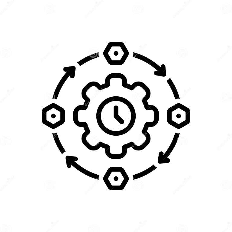 Black Line Icon for Adaptation, Adjustment and Change Stock ...