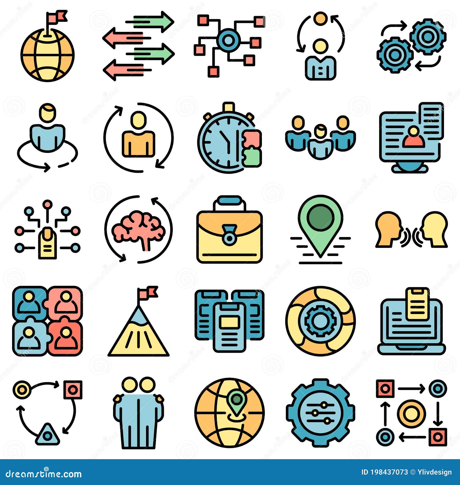 Adaptation Icons Set Vector Flat Stock Vector - Illustration of ...