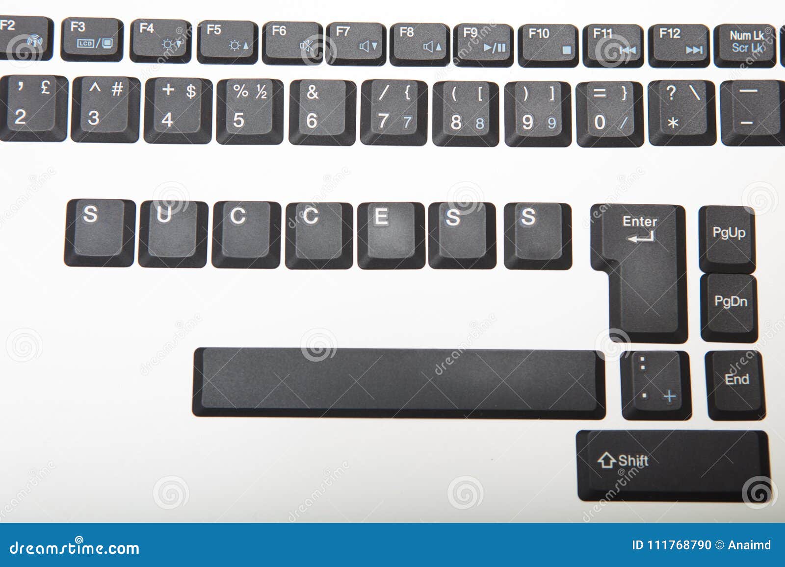 Adapted Computer Keyboard with the Word Success Stock Photo - Image of ...
