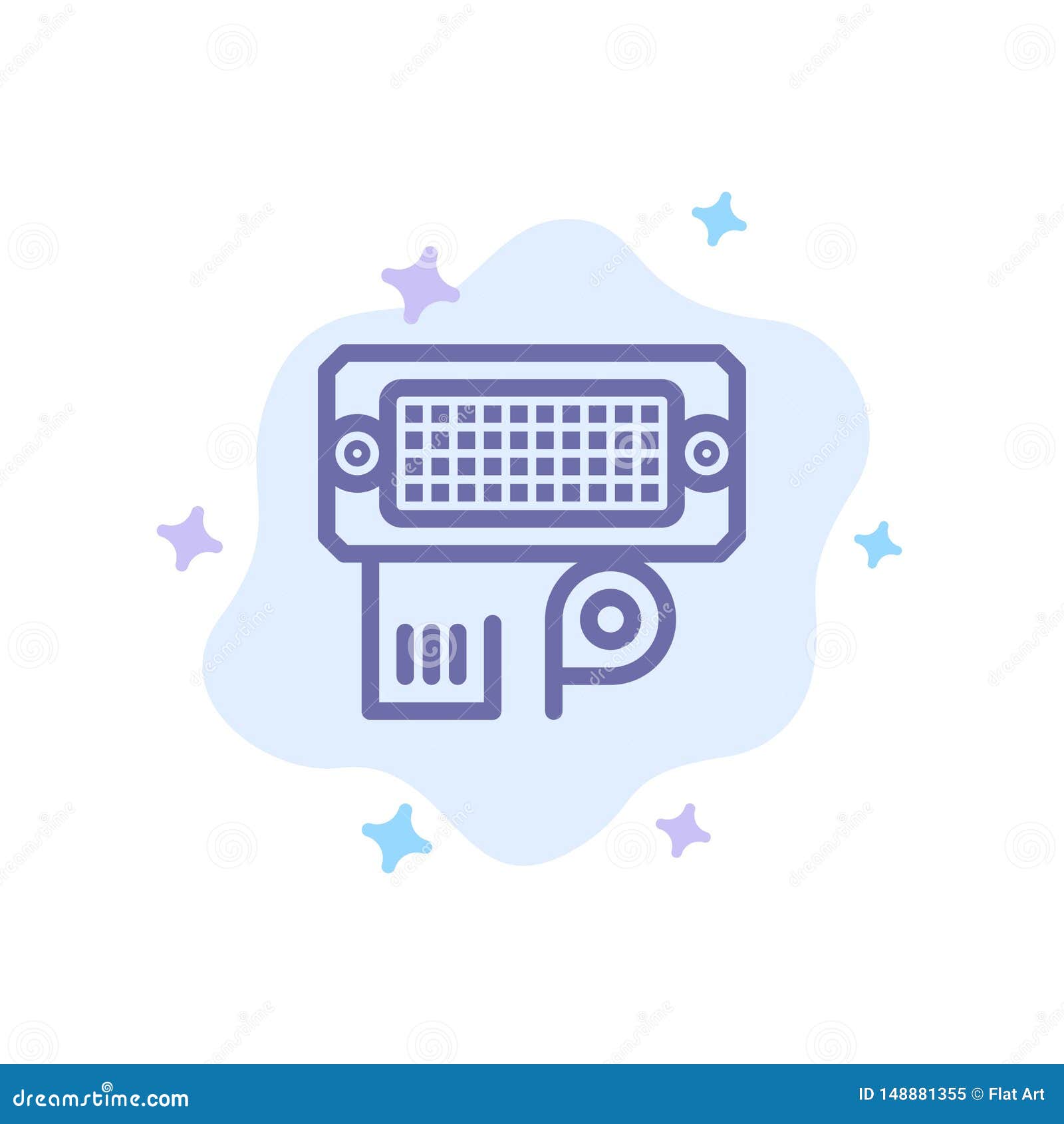 Adapter, Connection, Data, Input Blue Icon on Abstract Cloud Background ...