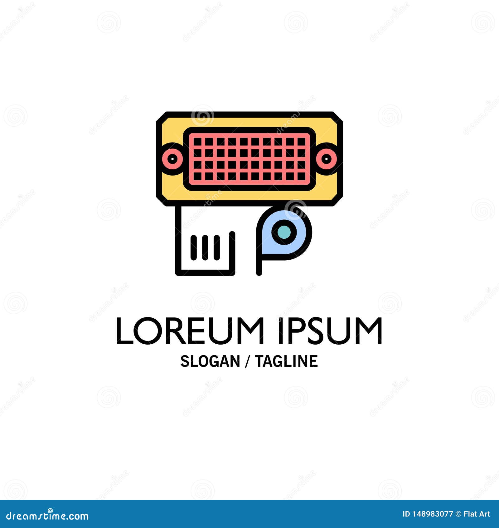 Adapter, Connection, Data, Input Business Logo Template. Flat Color ...