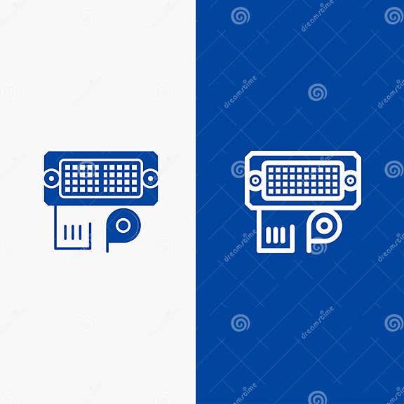 Adapter, Connection, Data, Input Line and Glyph Solid Icon Blue Banner ...