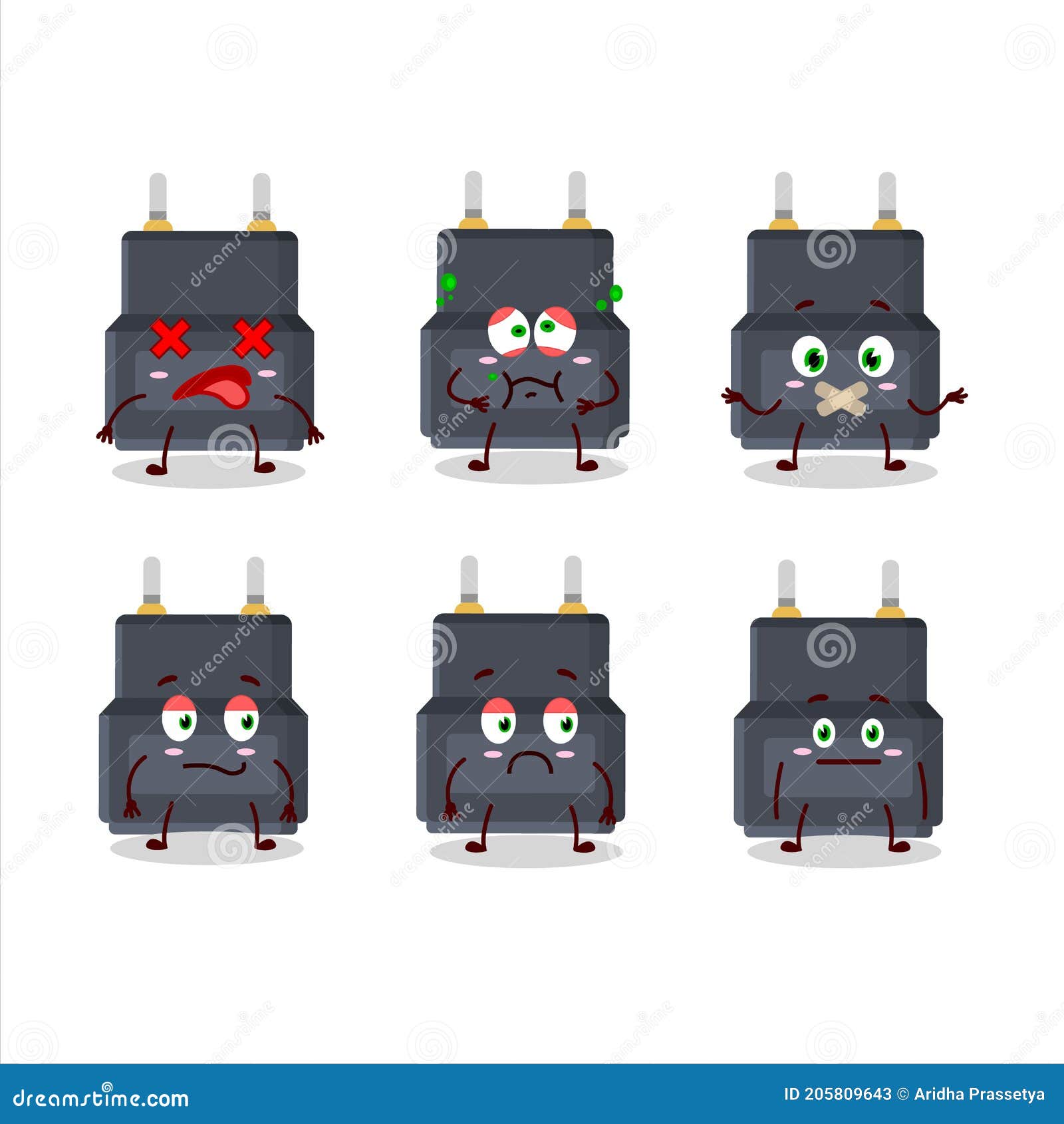 Adapter Connector Icons Set Vector Color Stock Image | CartoonDealer ...