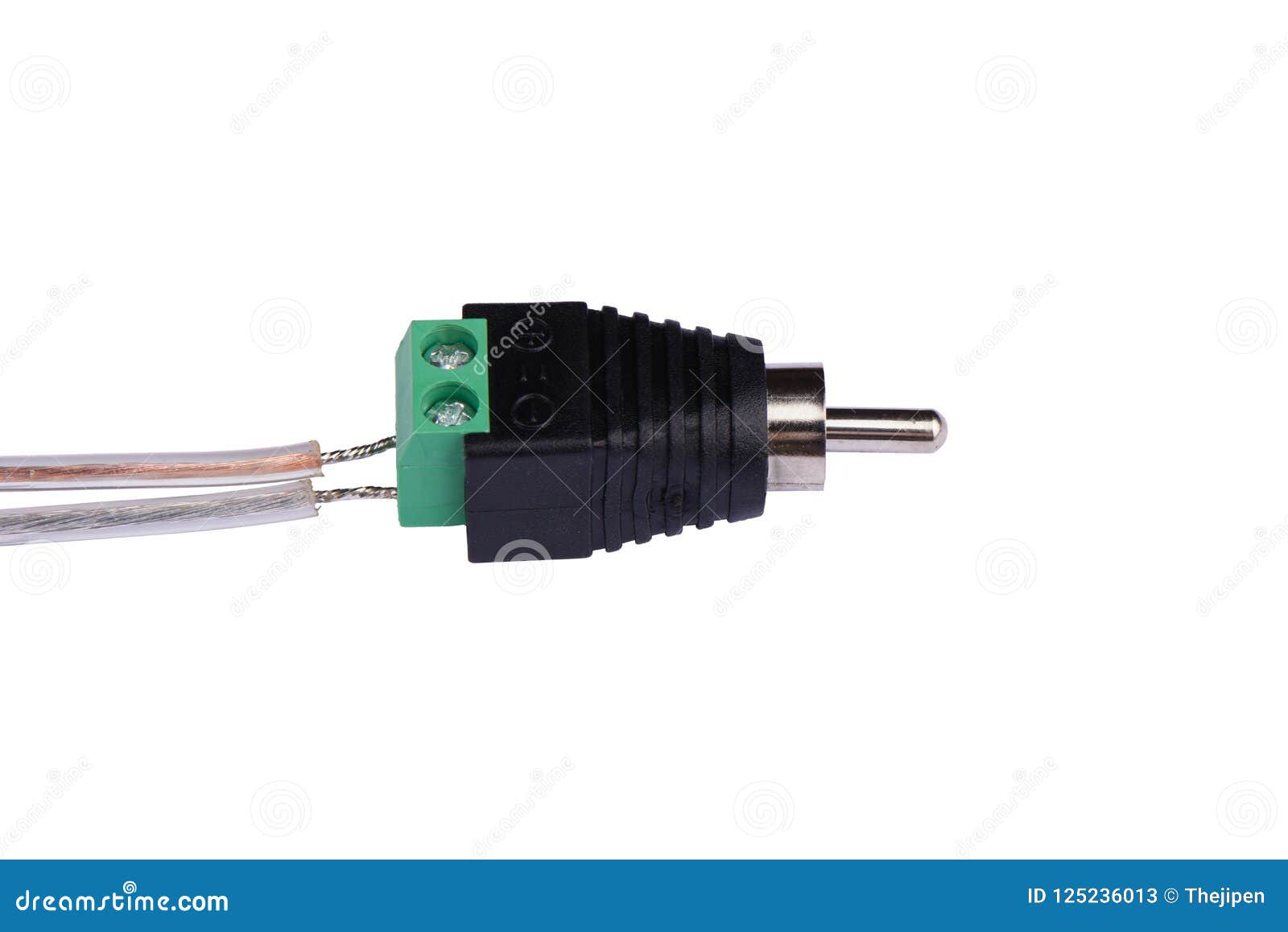 Terminal to RCA Adapter stock image. Image of male, music - 125236013