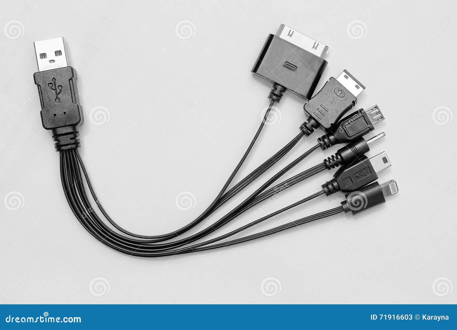 Adapter Head One Usb Head To Many Charger Head Stock Image - Image of ...