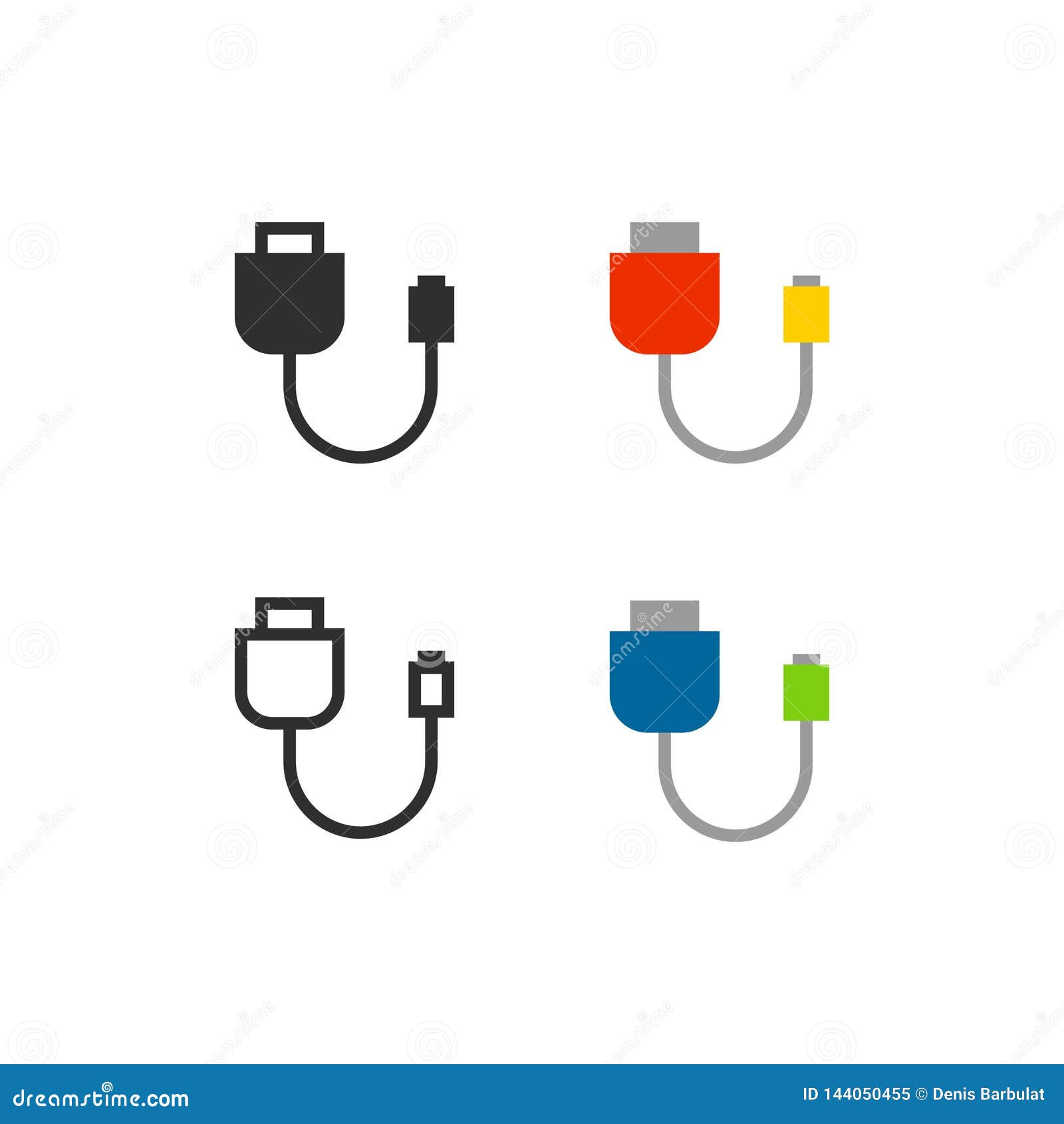Adapter set icons stock vector. Illustration of equipment - 144050455