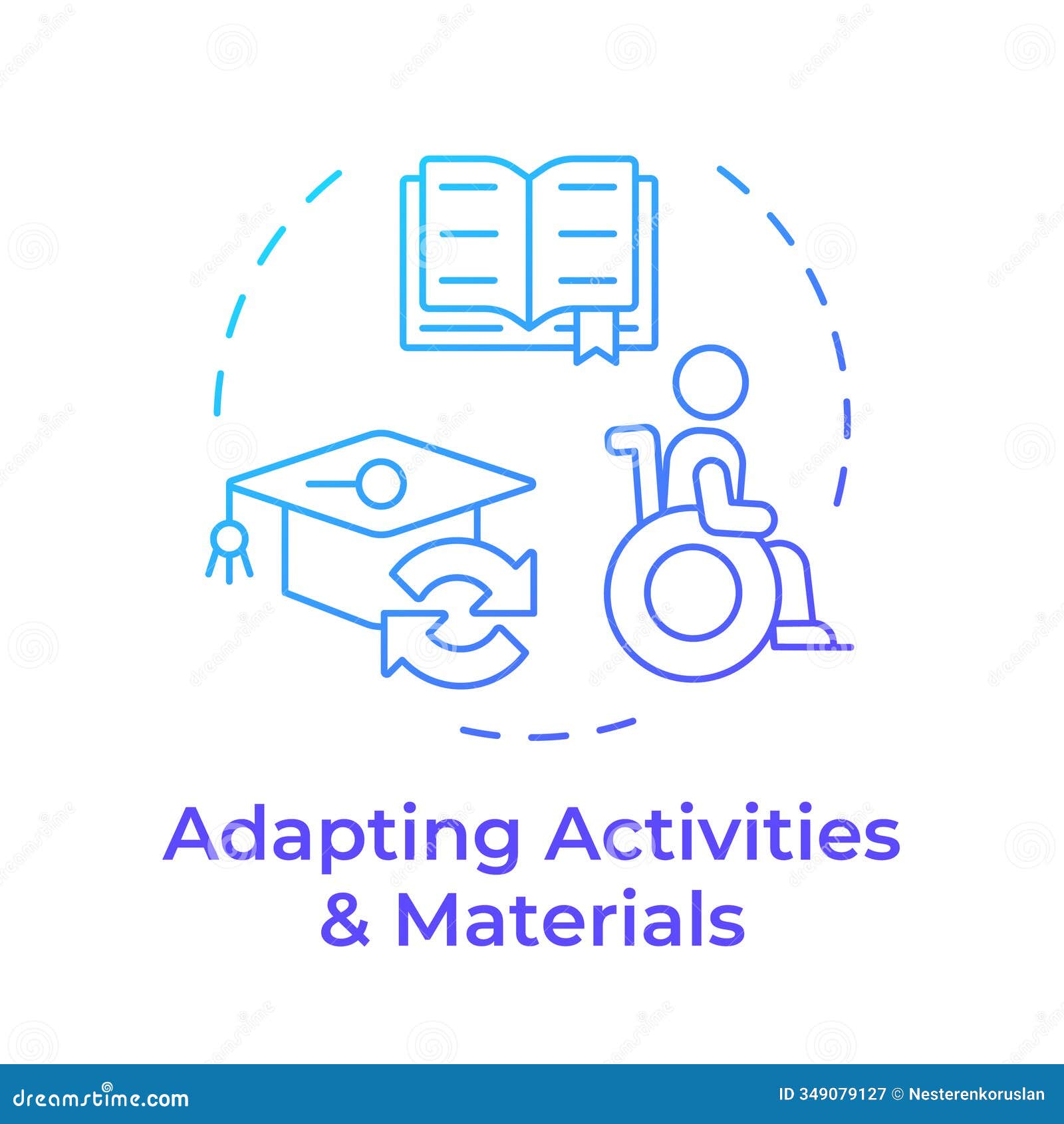 Adapting School Curriculum Concept Icon Vector Illustration ...