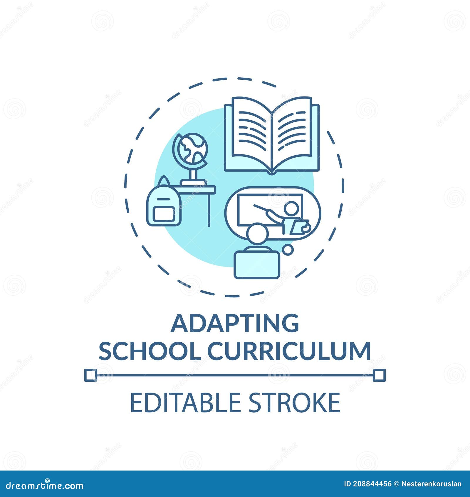 Adapting School Curriculum Concept Icon Vector Illustration ...