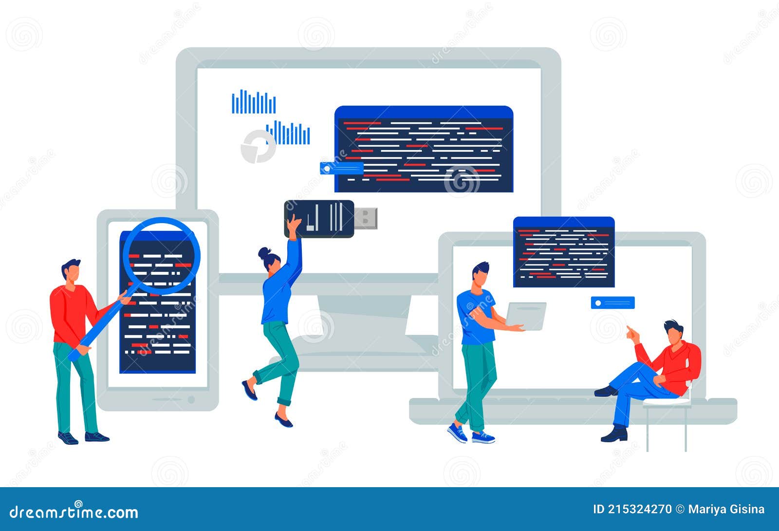 Adaptive App Development and Programming Banner, Flat Vector Isolated ...