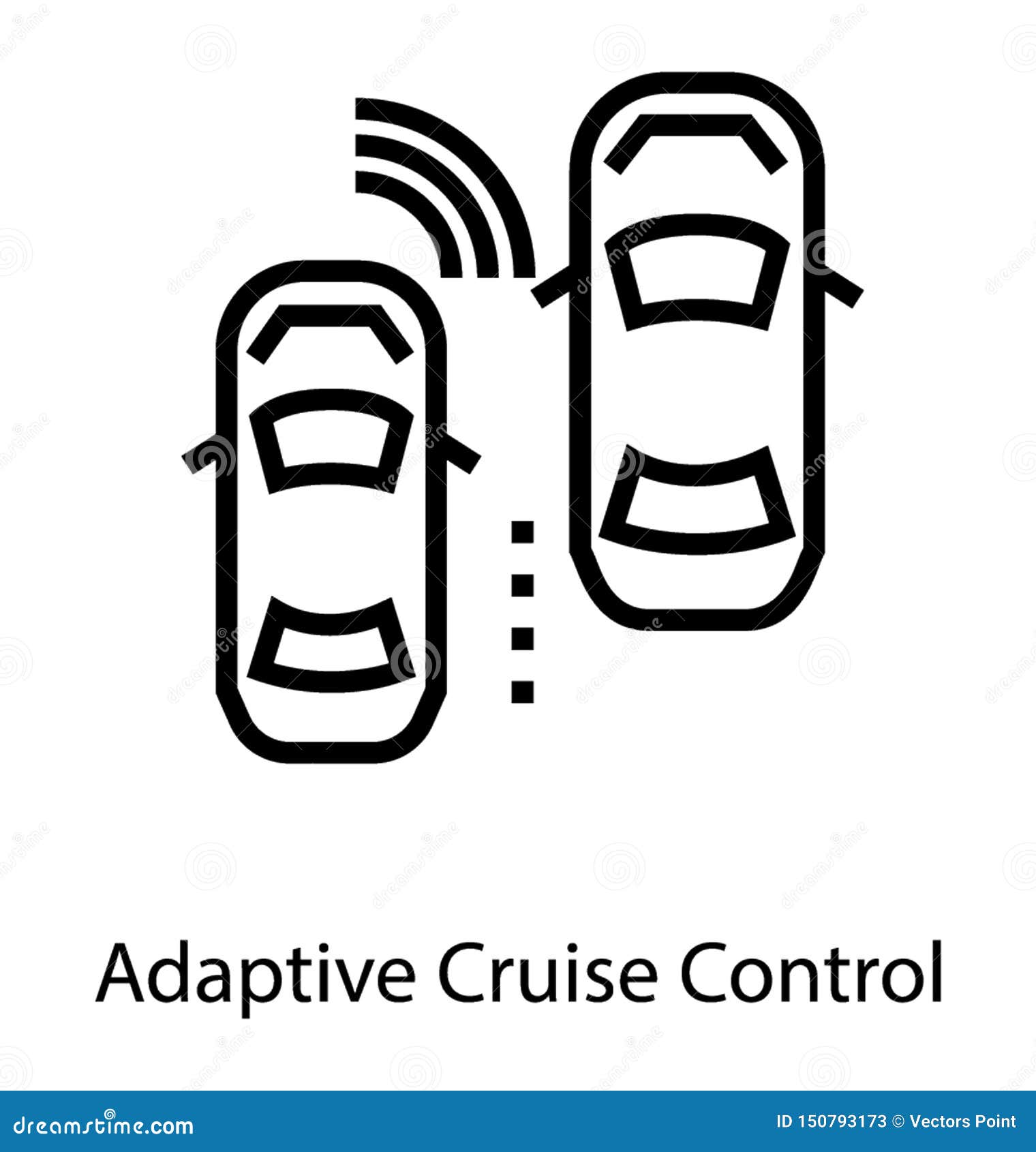 Adaptive Cruise Control Neon Light Concept Icon. Self-driving Car ...