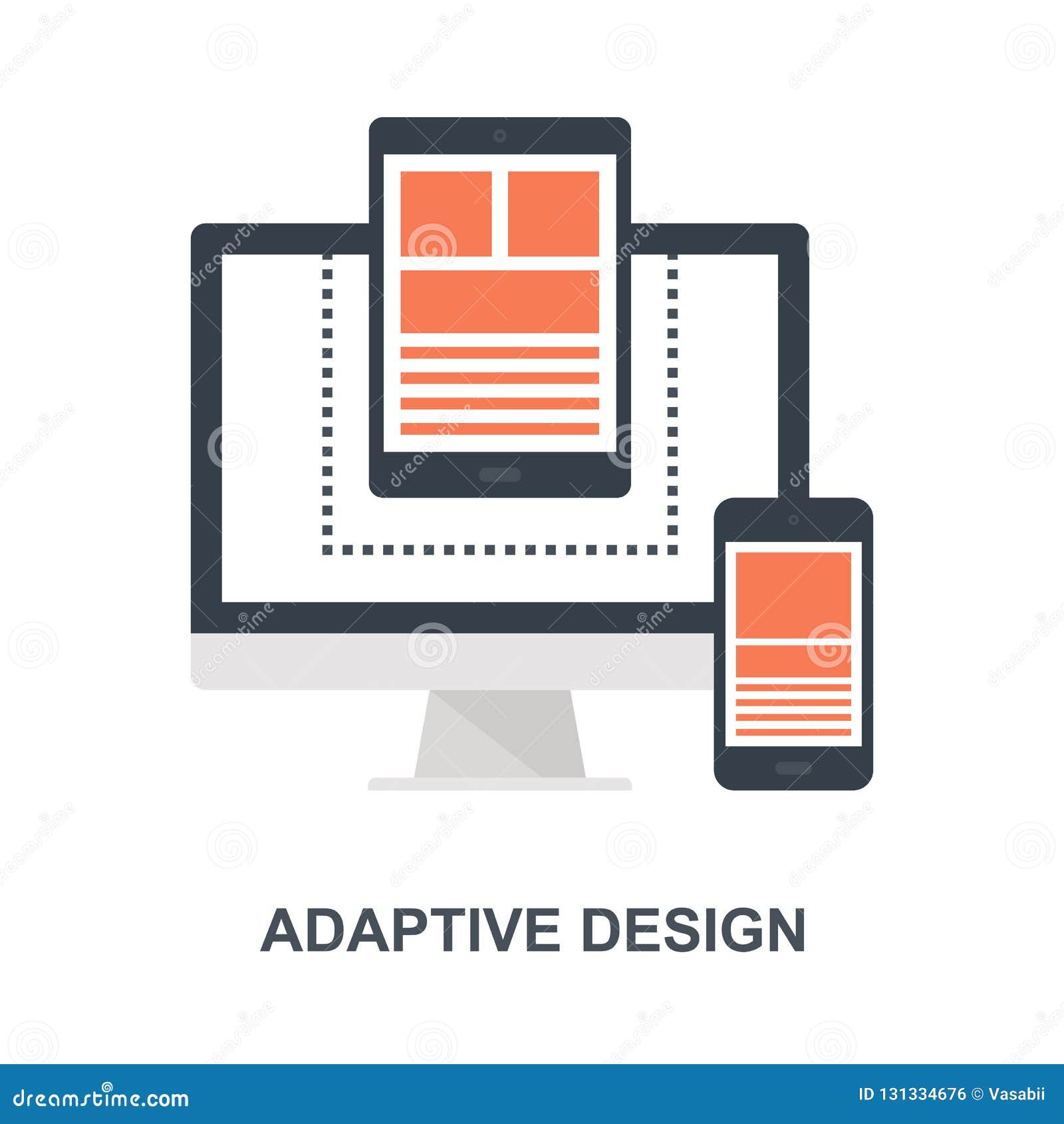 Adaptive Design Icon Concept Stock Vector - Illustration of tablet ...