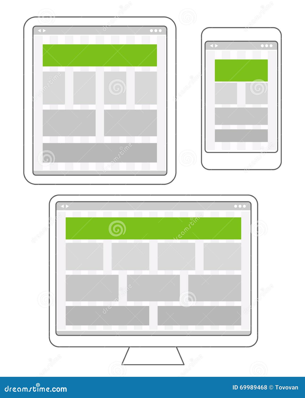 Adaptive Design Layouts. Web Site Page Templates Stock Vector ...