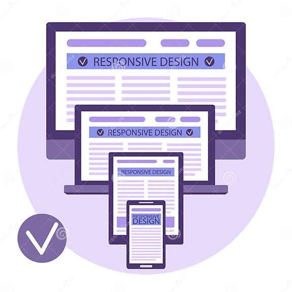 Adaptive Design Template. Responsive Website Design for Computer Stock ...
